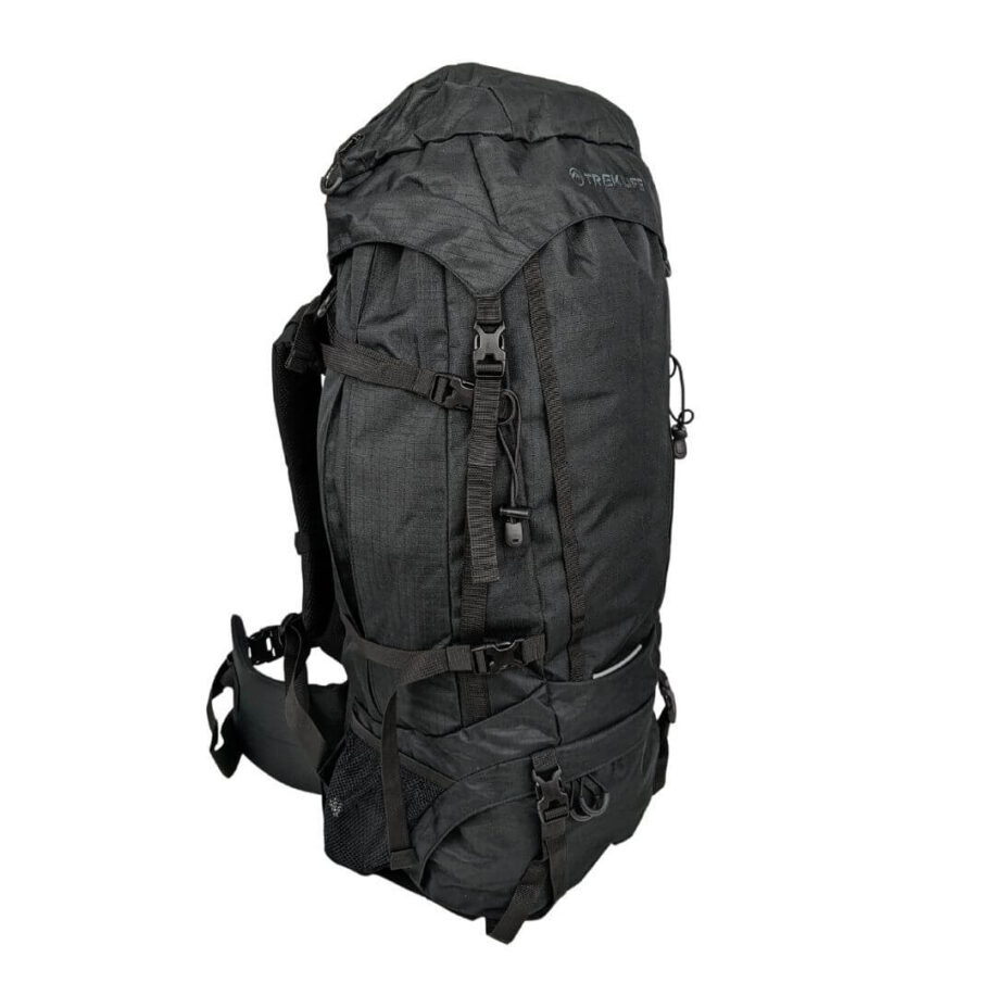 Køb Vandrerygsæk - Treklife Backpacker 65L - Sort hos Backpackerlife.dk